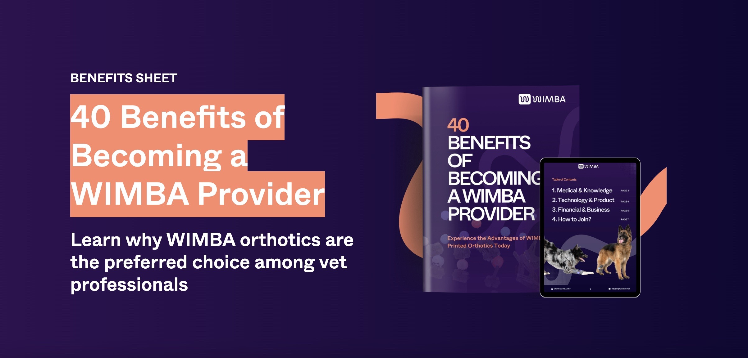 Benefits Sheet | Thank you | 40 Benefits of Becoming a WIMBA Provider